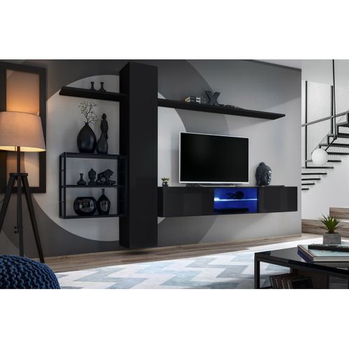 Ensemble Meubles De Salon Style Industriel Switch M5. Coloris Noir ...
