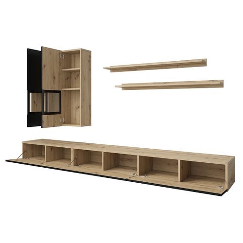 Ensemble Meubles De Salon Ramos – Chêne Et Noir Super Mat – Design ...