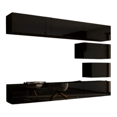 Ensemble De Meubles De Salon Noir Suspendus Collection Cepto Xvi 249cm ...