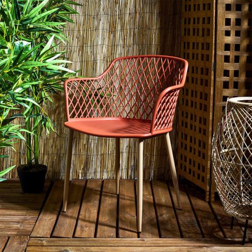 Lot De 4 Fauteuils Design "malaga" 80cm Terracotta - Fauteuil de table BUT