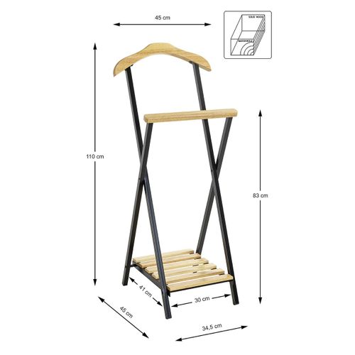 Valet De Nuit , Valet De Chambre En Bois Massif Coloris Naturel Et ...