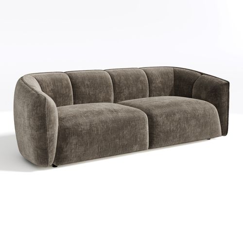 Canapé 4 Places Velours Tramé Brun Expresso - Canapé BUT