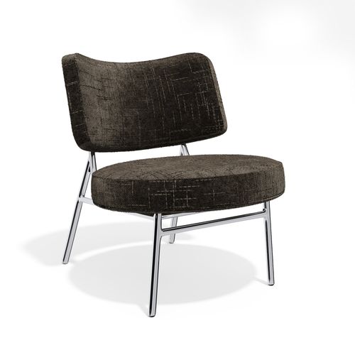 Fauteuil De Salon Velours Tramé Brun Expresso - Fauteuil BUT