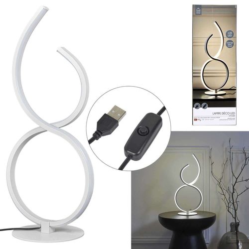 Lampe LED Design à Poser - Hauteur 36 Cm - Blanc - Lampe à poser BUT