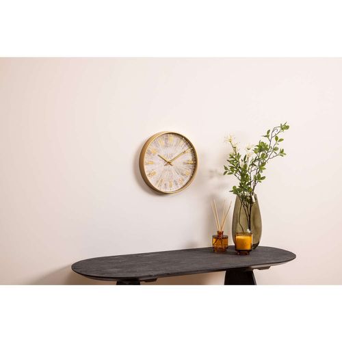 Horloge Effet Patiné - Diam 30 Cm - Gris Et Doré - Horloge - Pendule BUT