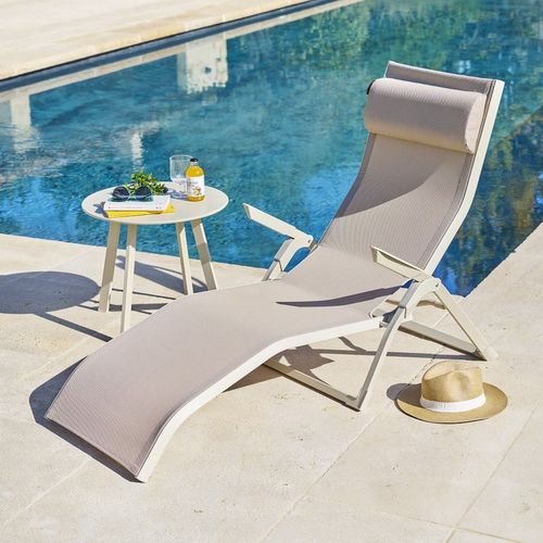 Lot De 2 Transats En Aluminium Et Texaline Decima - Vert Laurier ...