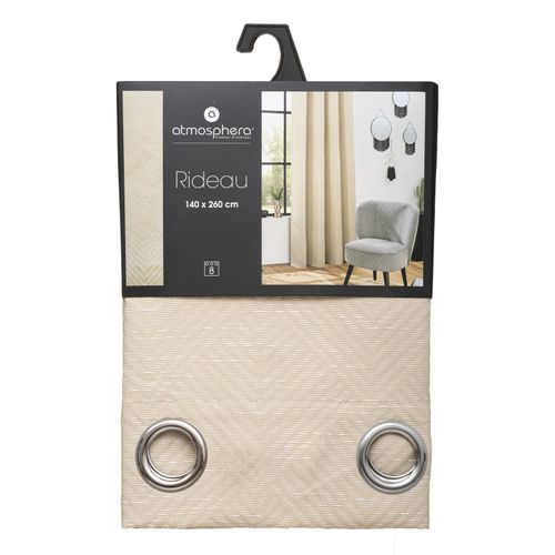 Rideau à Oeillets "jacquard Geo" 140 X 260 Cm Atmosphera - Lin ...