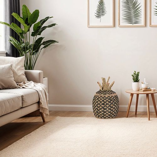 Panier Ananas Jonc De Mer Naturel Et Noir - Panier BUT