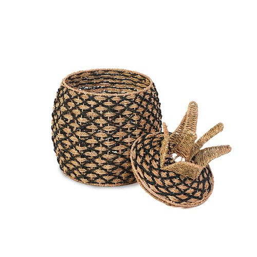 Panier Ananas Jonc De Mer Naturel Et Noir - Panier BUT