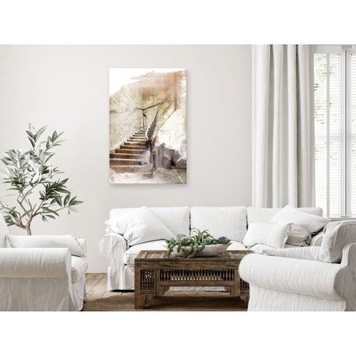 Tableau Secret Stairs Vertical 80 X 120 Cm Beige - Tableau - Toile BUT