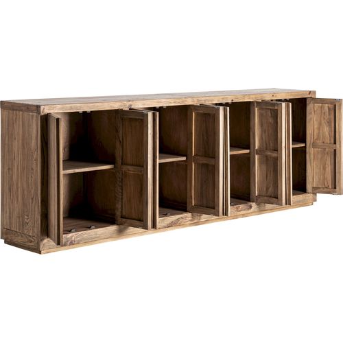 Buffet Contemporain En Bois D'orme Finition Marbrée Marron - Buffet BUT