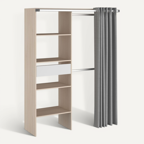 Dressing Une Colonne Avec 4 Niches Et Un Tiroir 182 Cm Blanc - Kit ...
