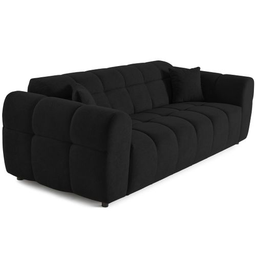 Canapé Droit 3 Places En Tissu Texturé Ray Noir - Voir toute l'offre BUT