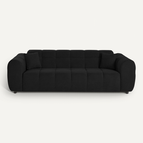Canapé Droit 3 Places En Tissu Texturé Ray Noir - Voir toute l'offre BUT