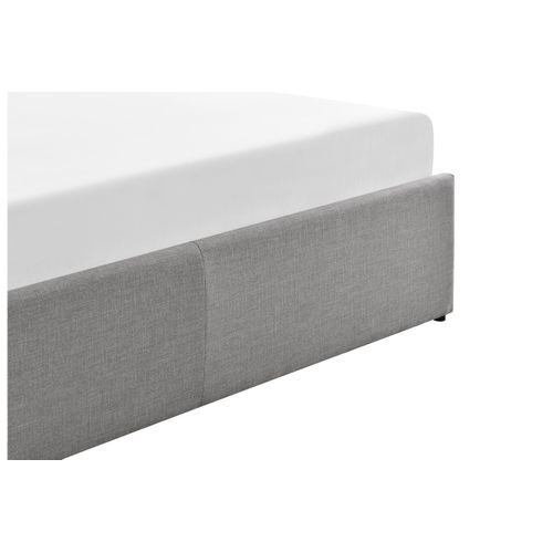 Lit Coffre Design En Tissu "niura" 140x190 cm Gris - Sommier déco BUT