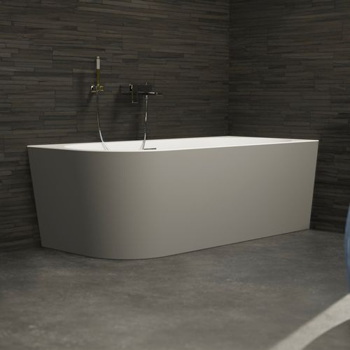 Baignoire Semi-îlot Murale Capri 180 Droite Grise L.180 X L.81 Cm - Toute l'offre baignoire BUT