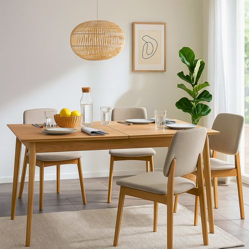 Skoll - Table à Manger Extensible 4 à 8 Personnes 150-200x80cm - Bois ...