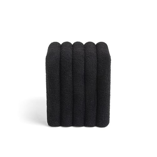 Mui - Tabouret Rembourré En Tissu Bouclette - Noir - Tabouret BUT