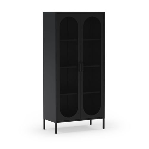 Vaisselier 2 Portes En Métal H170cm - Vaisselier et vitrine BUT