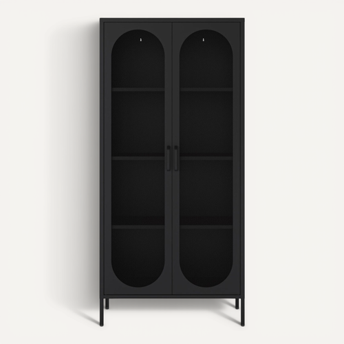 Vaisselier 2 Portes En Métal H170cm - Vaisselier et vitrine BUT