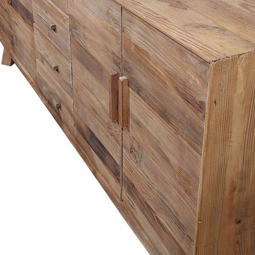 Buffet 200 Cm En Pin Massif Recyclé 4 Tiroirs 4 Portes - Chalet ...