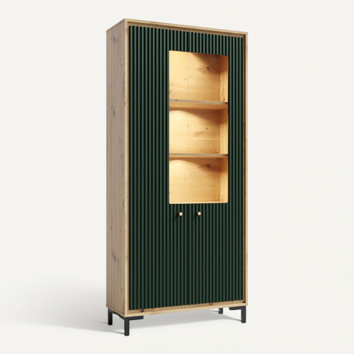 Parii Vaisselier 5 étages En Bois Vitrine Avec LED 89x196 Cm Design ...