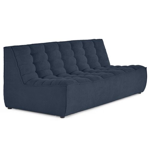 Canapé 3 Places En Velours Texturé Ellie Bleu Marine - Canapé modulable BUT
