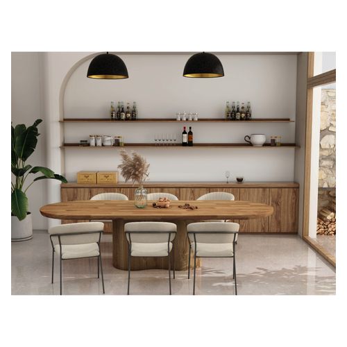 Seville-table à Manger Ovale 8/10 Personnes L.220 Cm, Manguier - Table BUT