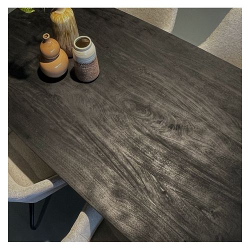 Epsylon-table à Manger Ovale 10/12 Personnes, L.250 En Bois Massif Noir - Table BUT