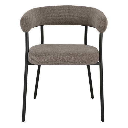 Vito-fauteuil De Table En Tissu Taupe Et Acier Noir (x2) - Fauteuil de ...