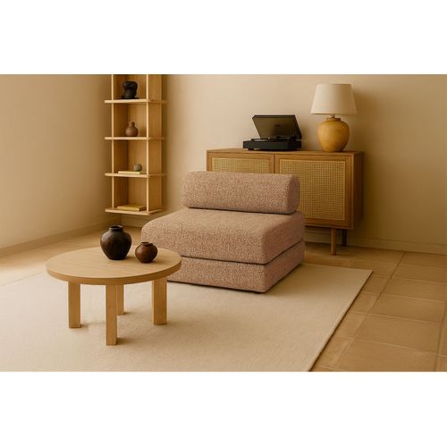Fauteuil Modulable Et Convertible - Tissu Tweed - Marron - Chauffeuse BUT