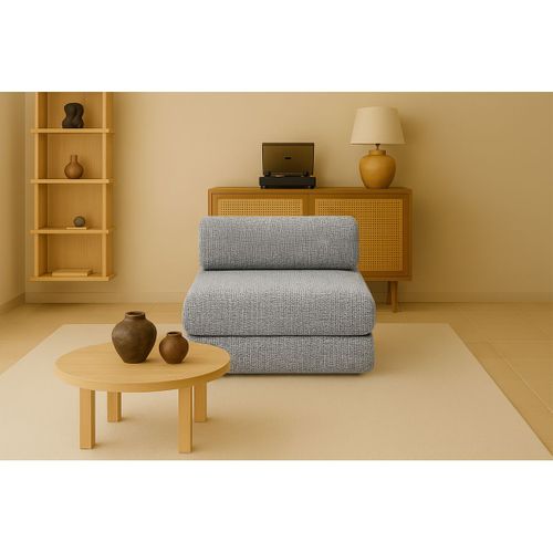 Fauteuil Modulable Et Convertible - Tissu Tweed - Gris - Chauffeuse BUT