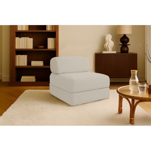 Fauteuil Modulable Et Convertible - Velours Côtelé XL - Blanc ...