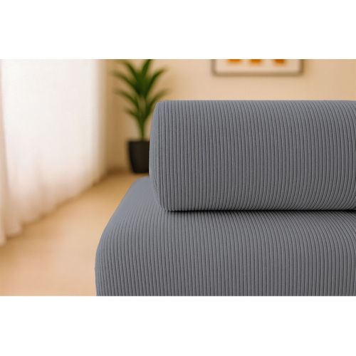 Fauteuil Modulable Et Convertible - Velours Côtelé - Gris - Chauffeuse BUT