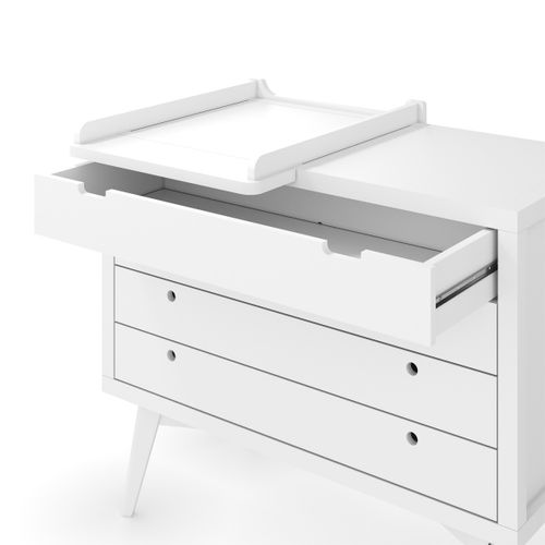 Commode à Langer 4 Tiroirs Marley Blanc - Commode - table à langer BUT