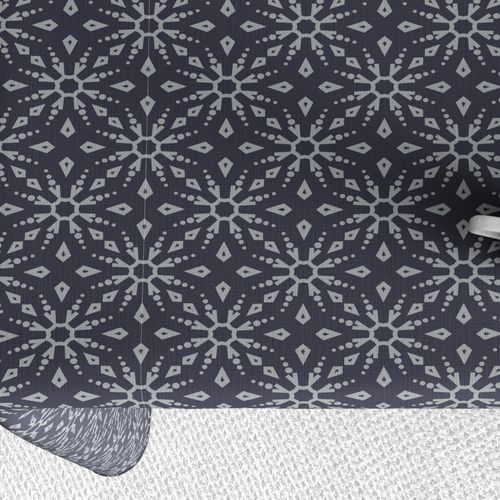 Nappe 150x250 Cm Polyester à Motifs Flocon Gris - Nappe BUT