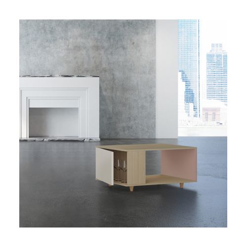 Table Basse En Bois Recyclé Ligatio Chêne Clair - Beige - Rose - Table ...