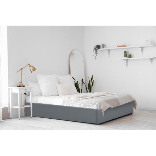 Lit Simple En Pvc Avec Coffre "ava" - 90 X 190 Cm - Gris - Sommier ...