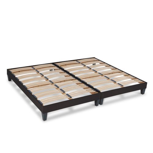 Sommier à Lattes En Bois Kit15 2x120x220 Cm Coloris Gris Livré En Kit ...