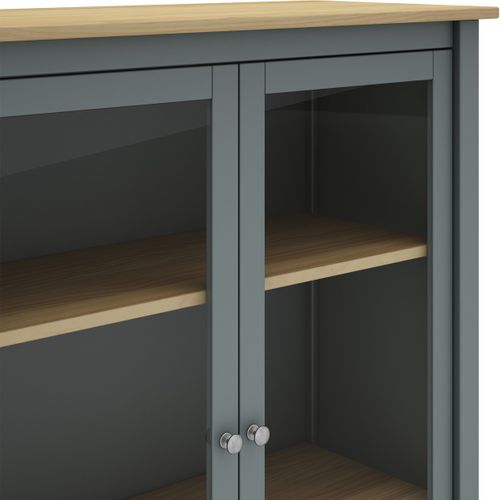 Vaisselier 2 Portes En Bois Massif Vert Kaki 110 Cm - Macha ...