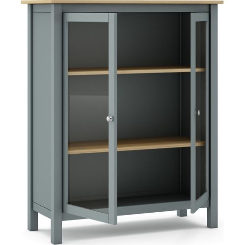 Vaisselier 2 Portes En Bois Massif Vert Kaki 110 Cm - Macha ...