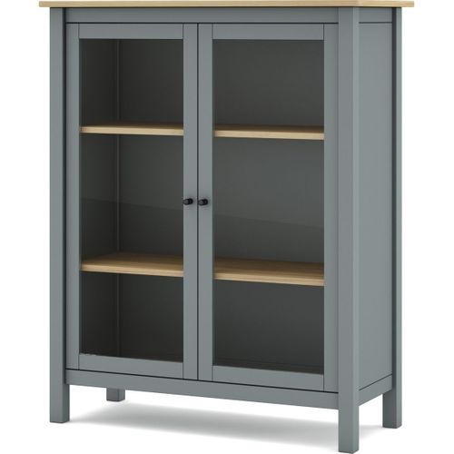 Vaisselier 2 Portes En Bois Massif Vert Kaki 110 Cm - Macha ...