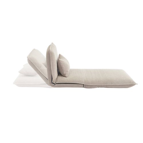 Chauffeuse Convertible 1 Place En Bouclette Texturée Beige L 99 X P 80 ...