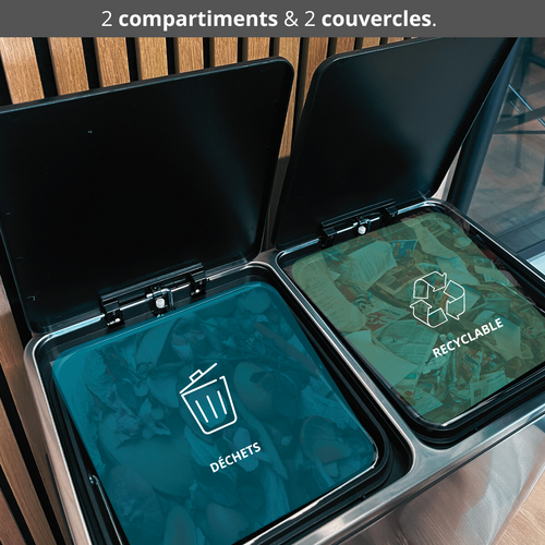 Poubelle Pédale Tri Sélectif Major Argent 60l - Poubelle - Sac poubelle BUT