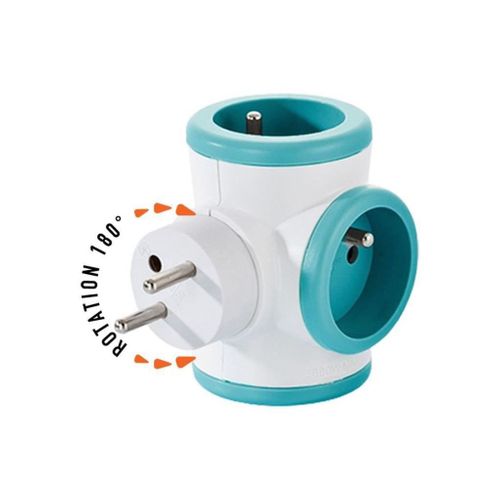 Triplite Rotative Turquoise 3x16a - Watt And Co - Rallonge - Multiprise BUT