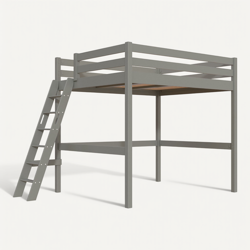 Lit Mezzanine 2 Places Bois Sylvia 160x200 Échelle Inclinée - Lit ...