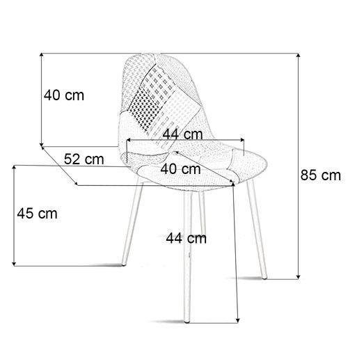 Chaise Scandinave Tissu Patchwork - Ela - Chaise BUT