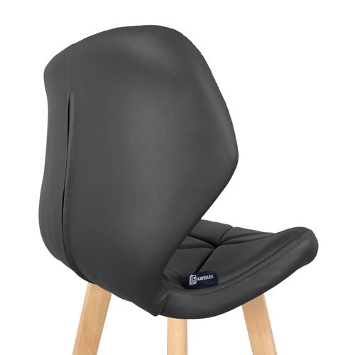 Lot De 2 Chaises De Bar Scandinaves Fata 67 Cm Simili Noir Pieds Bois ...