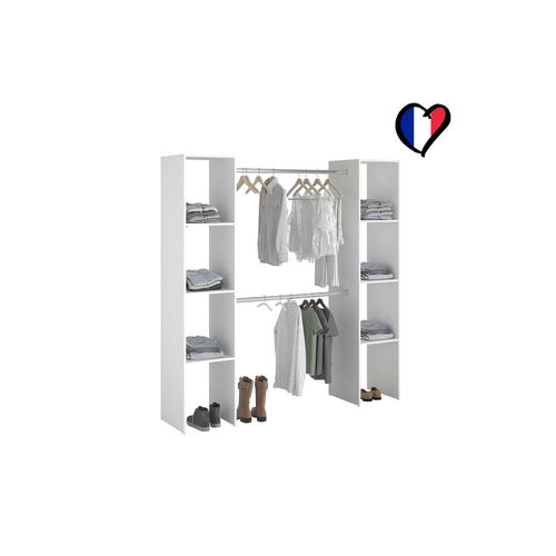 Dressing Blanc Avec Étagères, Penderies 180x40x180 Elysee - Kit ...