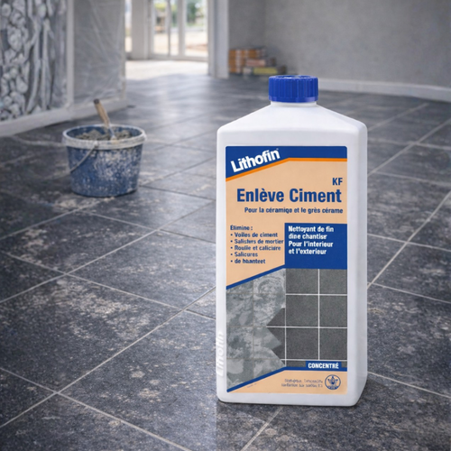 Lithofin Kf Enleve Ciment 1l - Nettoyant De Fin De Chantier Carrelage ...
